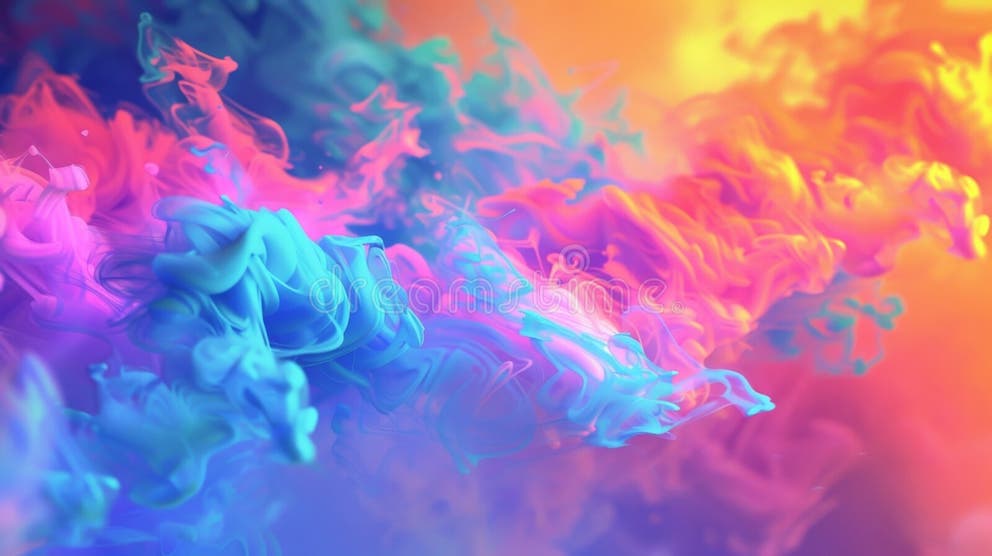 A Psychedelic Display of Chromatic Smoke Explosions Creating a Trippy ...