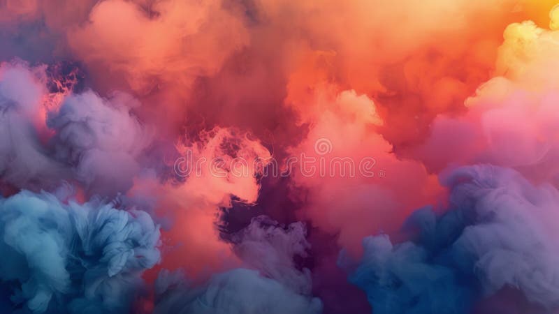 A Psychedelic Display of Chromatic Smoke Explosions Creating a Trippy ...