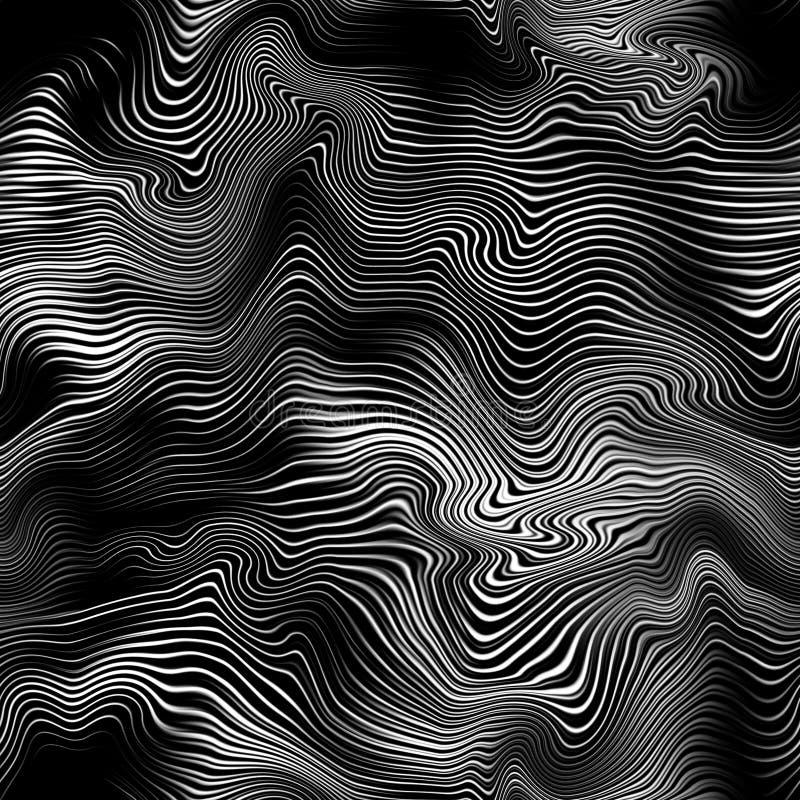 Psychedelic Distorted Lines Seamless Texture With Moire Effect
