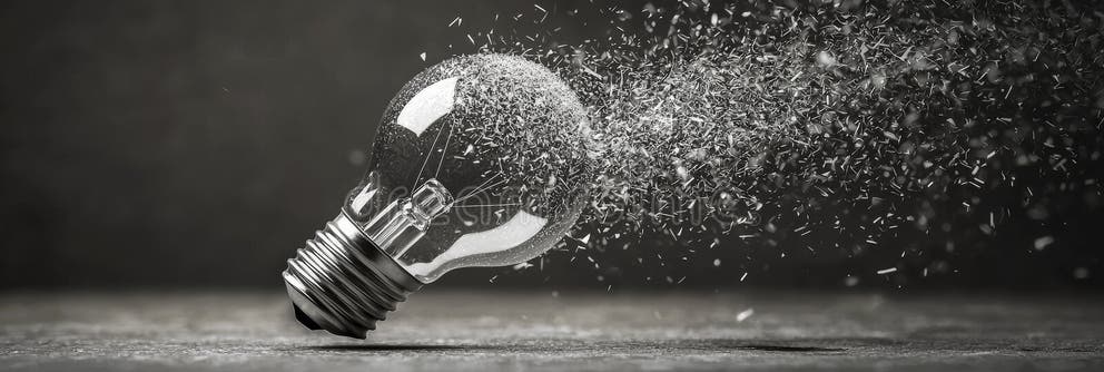 Psychedelic Exploding Bulb in Grayscale Illustration Stock Illustration ...
