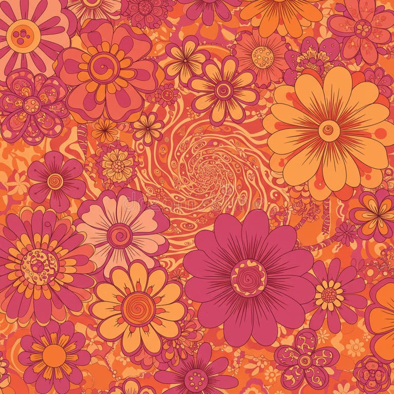 Psychedelic Floral Pattern Stock Illustrations – 44,384 Psychedelic ...