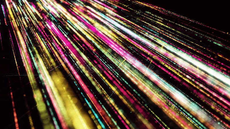 Psychedelic Flow of Bright Shining Lines. Animation Stock Illustration ...