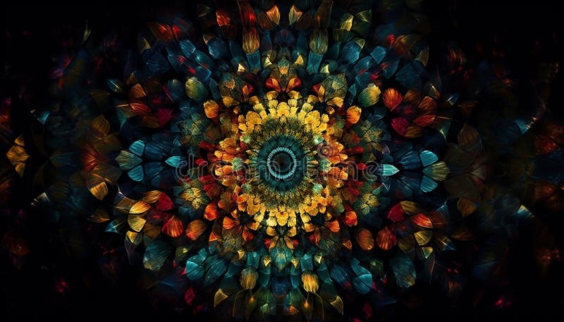 Psychedelic Flower Vibrant Colors, Abstract Design, Illuminated ...
