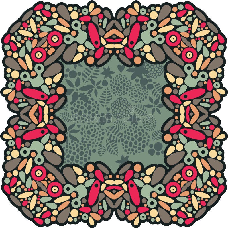 Psychedelic frame. stock vector. Illustration of curves - 32714436