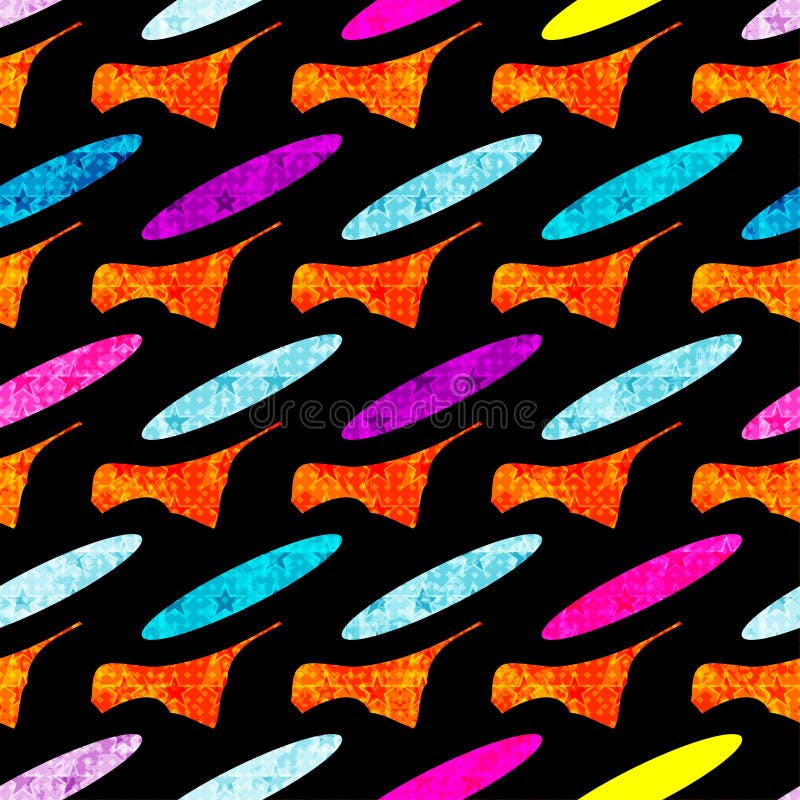 Psychedelic Geometric Abstract Objects. Seamless Geometric Pattern ...