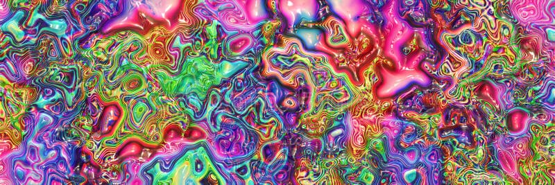 Psychedelic Geometric Pattern with Curved Lines, Funky Liquid Shapes ...