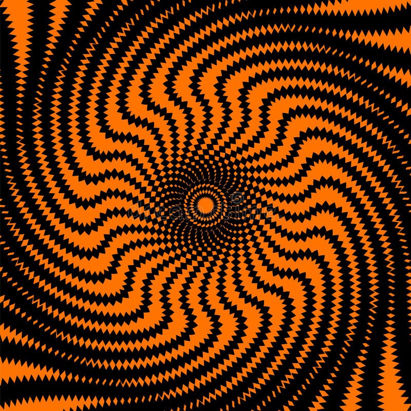 Psychedelic Halloween Spiral Pattern Orange Vortex Stock Vector ...