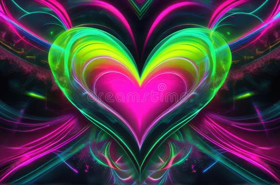 Psychedelic Heart Background at 3-12-2024 Stock Illustration ...