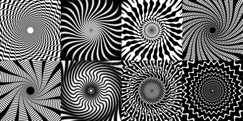 Psychedelic Hypnotic Spiral Patterns, Swirl Effect Stock Illustration ...