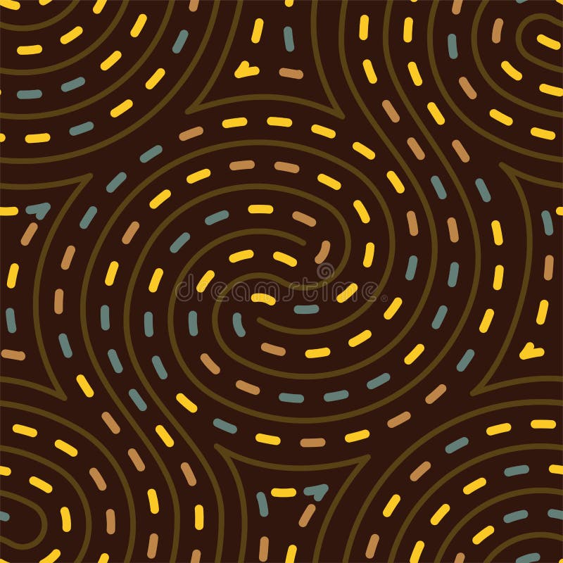 Psychedelic Hypnotic Swirl Maze Seamless Vector Pattern Stock Vector ...