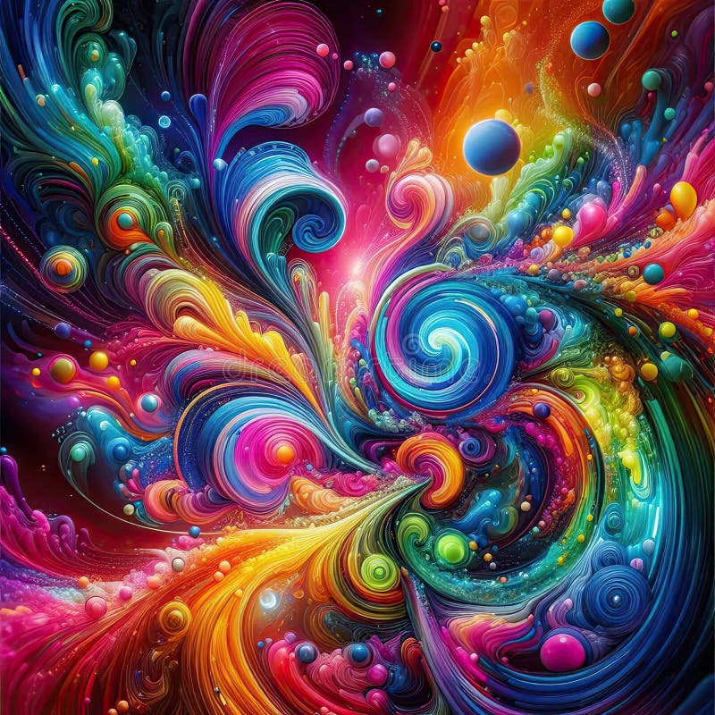 Psychedelic Ilustration and Abstract Motifs. Beautiful Colors and ...