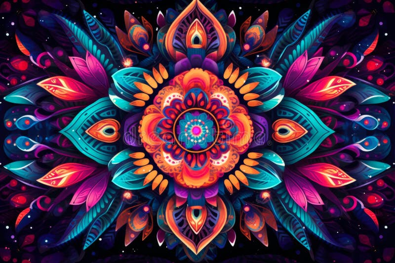 Psychedelic-inspired Artwork Featuring a Kaleidoscope. Beautiful ...