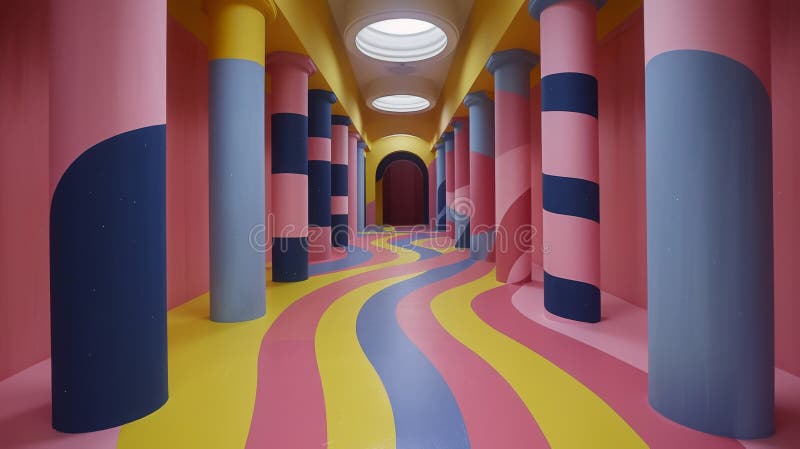 Psychedelic interior stock illustration. Illustration of architecture ...