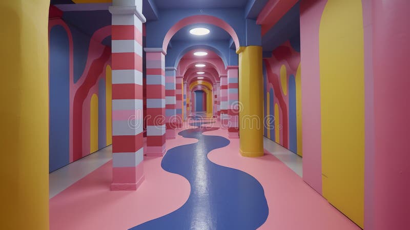 Psychedelic interior stock illustration. Illustration of architecture ...