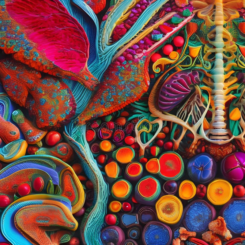 A Psychedelic Interpretation of the Human Body, with Organs and Bones ...