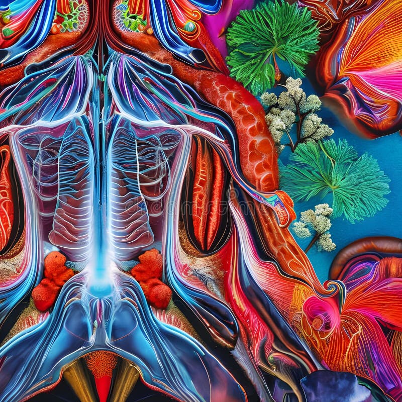 A Psychedelic Interpretation of the Human Body, with Organs and Bones ...