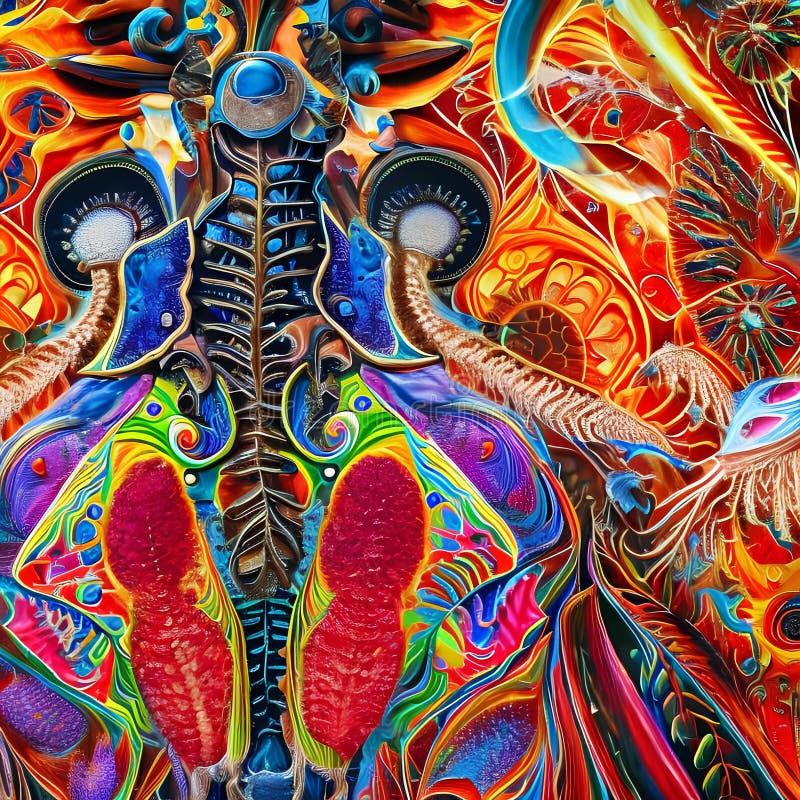 A Psychedelic Interpretation of the Human Body, with Organs and Bones ...