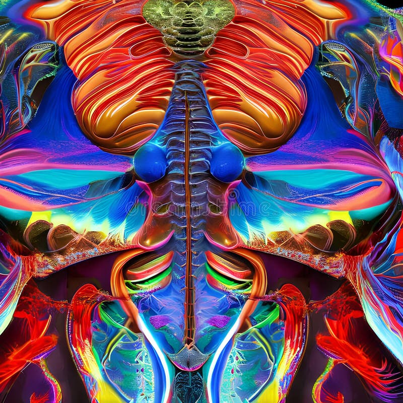 A Psychedelic Interpretation of the Human Body, with Organs and Bones ...
