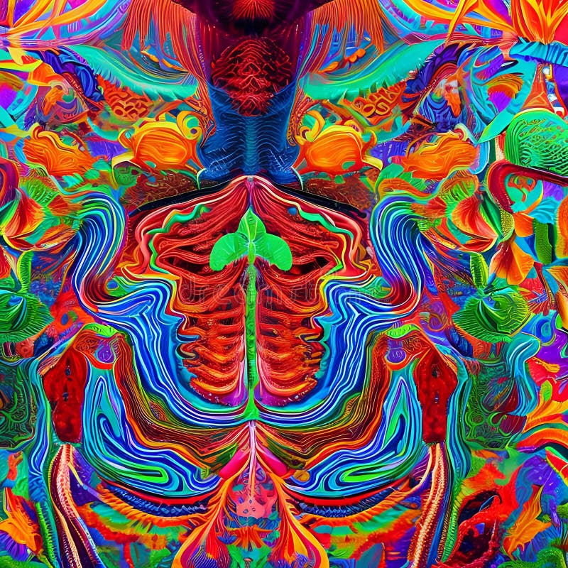 A Psychedelic Interpretation of the Human Body, with Organs and Bones ...