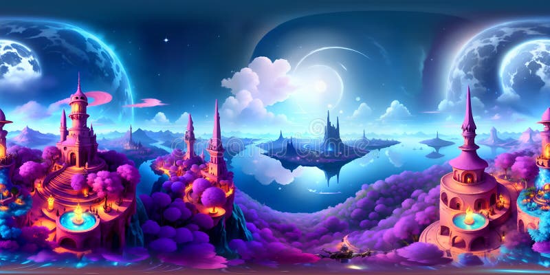 Psychedelic Landscape Multicolored Forest Equirectangular 360 Degree ...