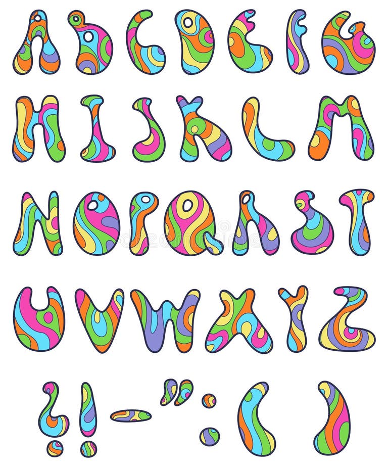Psychedelic Font Alphabet Letters Stock Illustrations – 252 Psychedelic ...