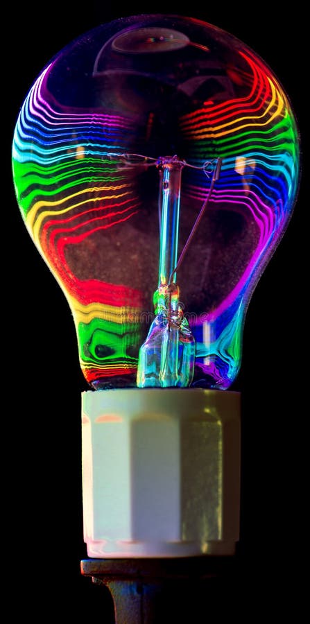 Psychedelic lightbulb stock image. Image of incandescent - 28059833