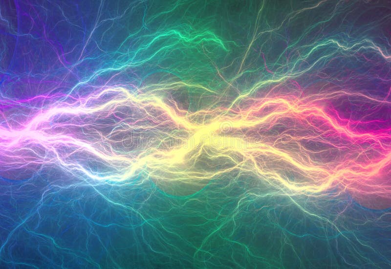 Colorful Abstract Lightning Stock Illustration - Illustration of ...