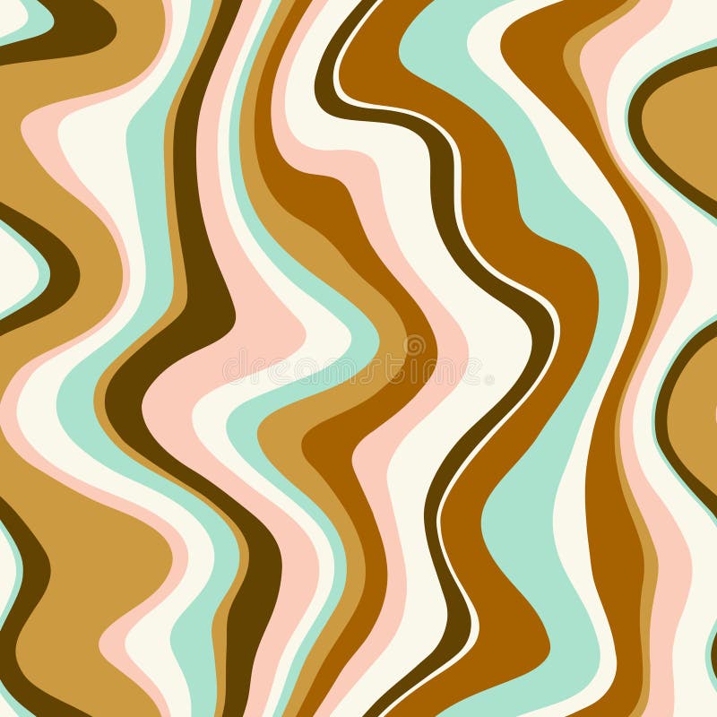 Seamless Vector Pattern with Groovy Psychedelic Weaves. Stock Vector - Illustration of design ...