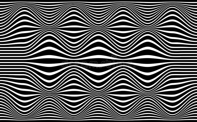 Psychedelic Lines. Abstract Pattern. Texture with Wavy, Curves Stripes ...