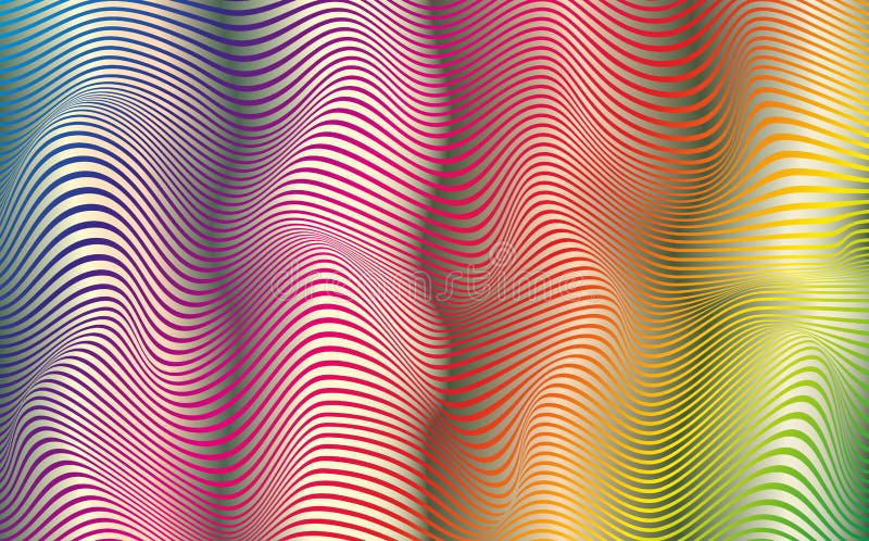 Psychedelic Lines. Abstract Pattern. Texture with Wavy, Curves Stripes ...