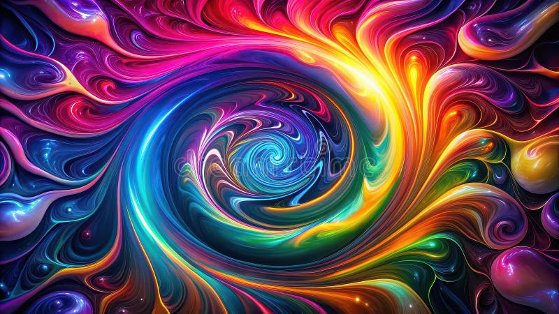 Psychedelic Liquid Swirl Patterns in Rainbow Colors , Generative by AI ...