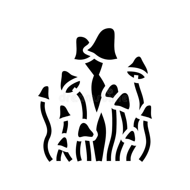 Psychedelic Magic Mushroom Glyph Icon Vector Illustration Stock Vector ...