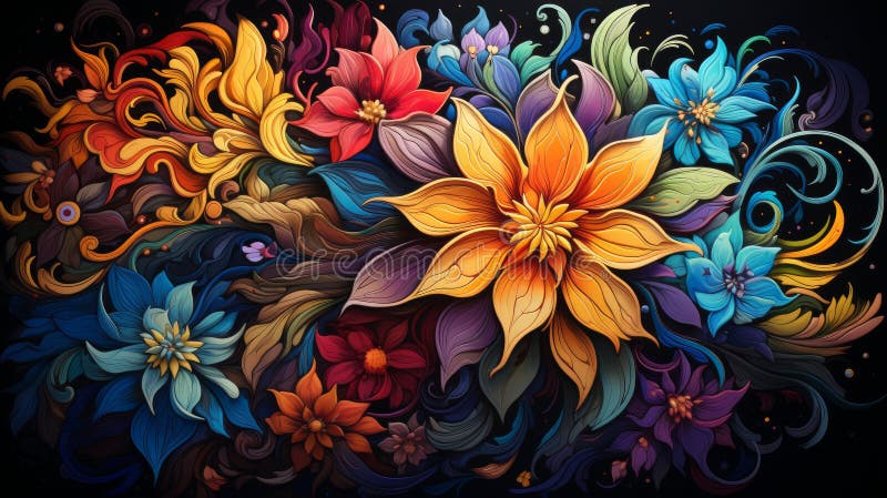 Psychedelic Mandala Art stock illustration. Illustration of spring ...