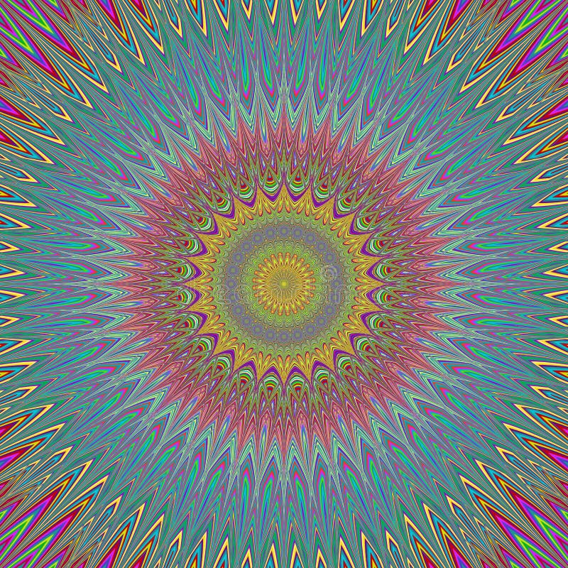 Psychedelic Mandala Explosion Fractal Background - Round Kaleidoscope ...