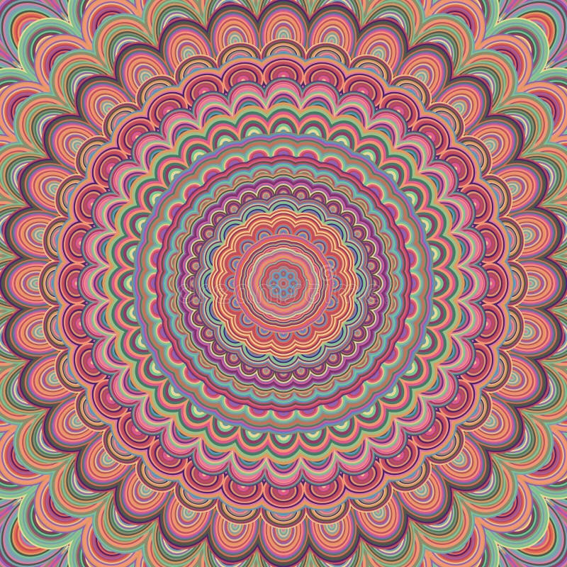 Psychedelic Mandala Ornament Background - Circular Symmetrical Vector ...