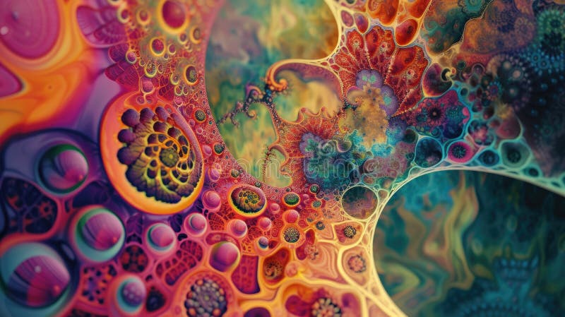 Psychedelic Masterpiece with Mesmerizing Swirling Patterns, Creating a ...