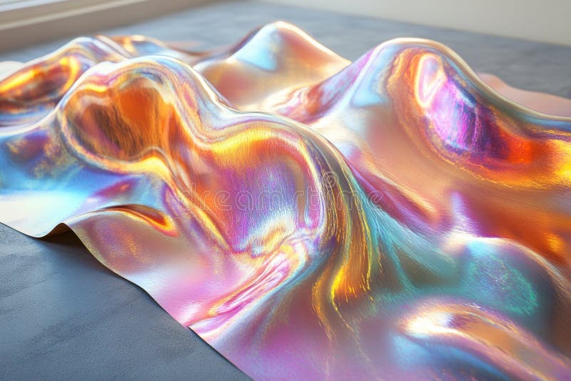 Psychedelic Melt Pattern, Mesmerizing Holographic Design with Metallic ...