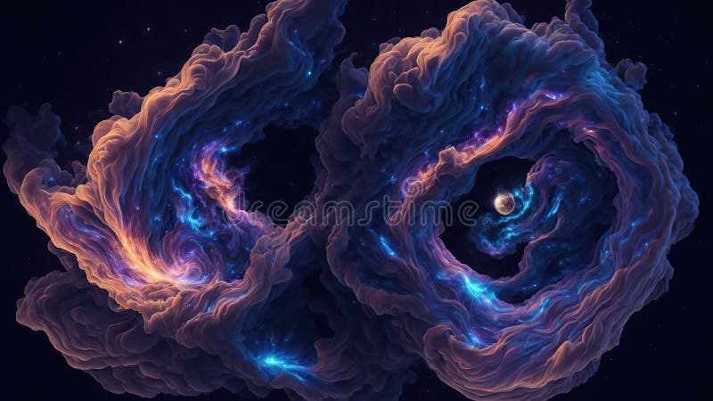 Psychedelic Nebula Cloud Space Galaxy Stock Illustration - Illustration ...