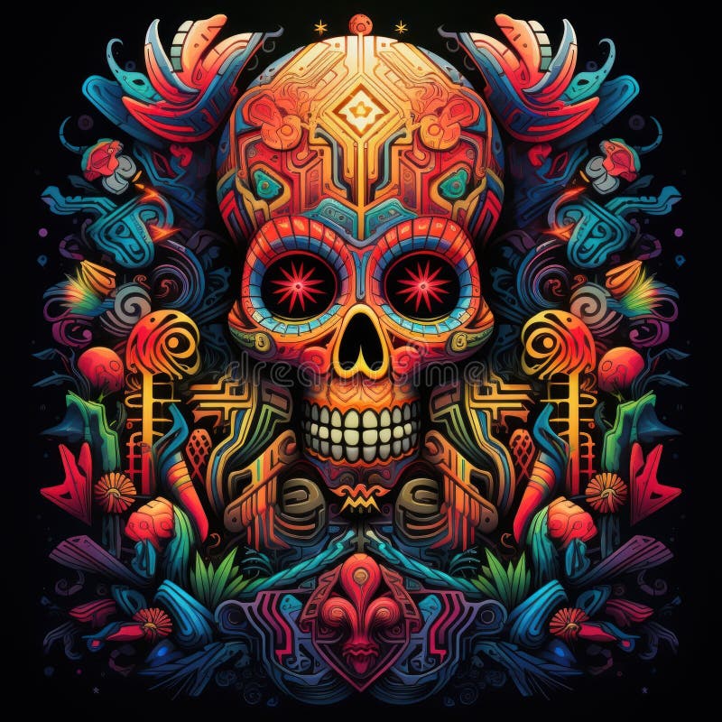 A Psychedelic Neon Totem Inspired by Toxic Elements, Featuring Neon ...