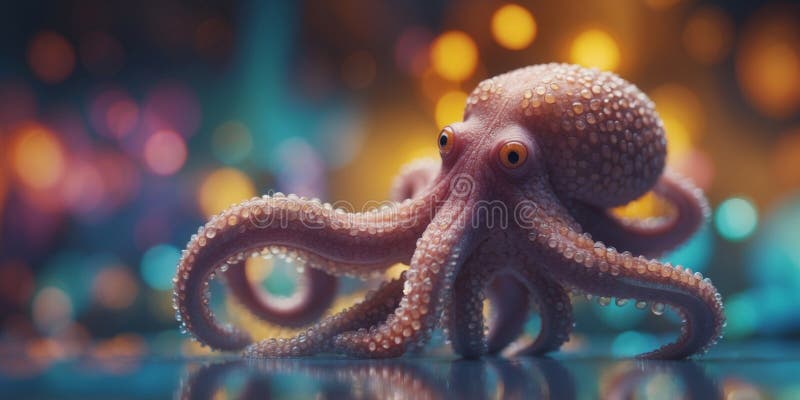 Psychedelic Octopus in a Whimsical World. Stock Illustration ...