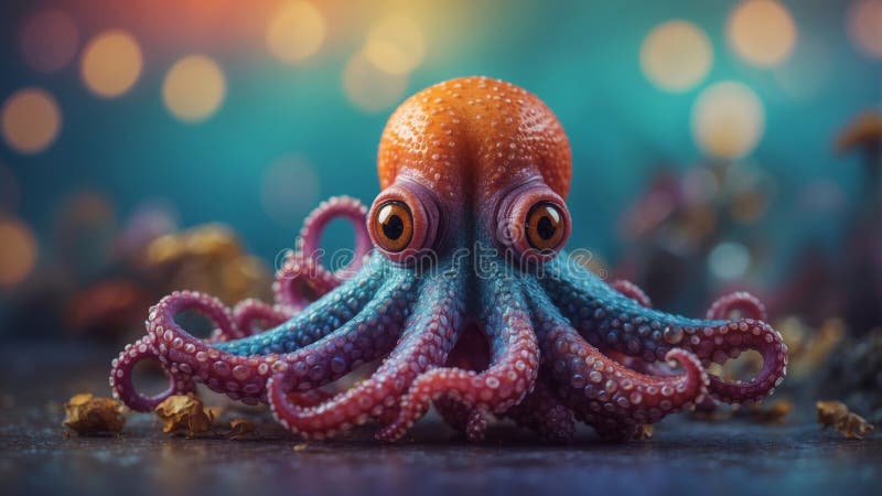 Psychedelic Octopus in a Whimsical World. Stock Illustration ...