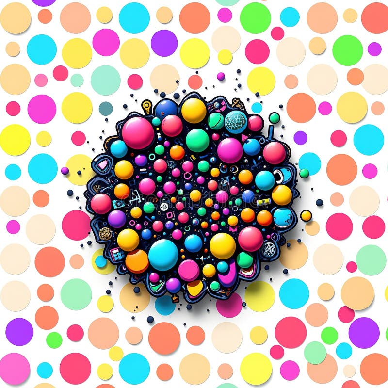 Psychedelic Optical Illusion Art a Vibrant Polka Dot Background with ...