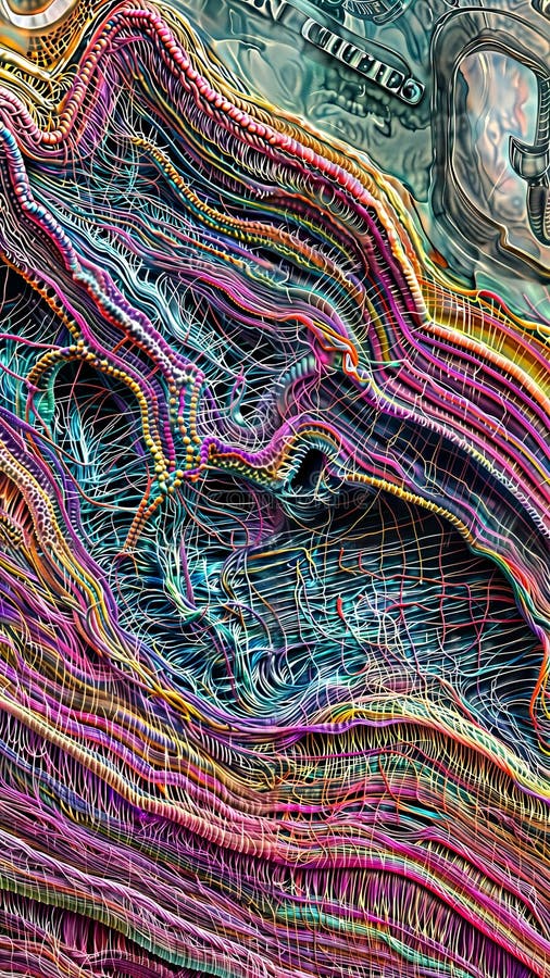 Psychedelic Organic Abstraction in Rainbow Colors, Generative Ai Stock ...