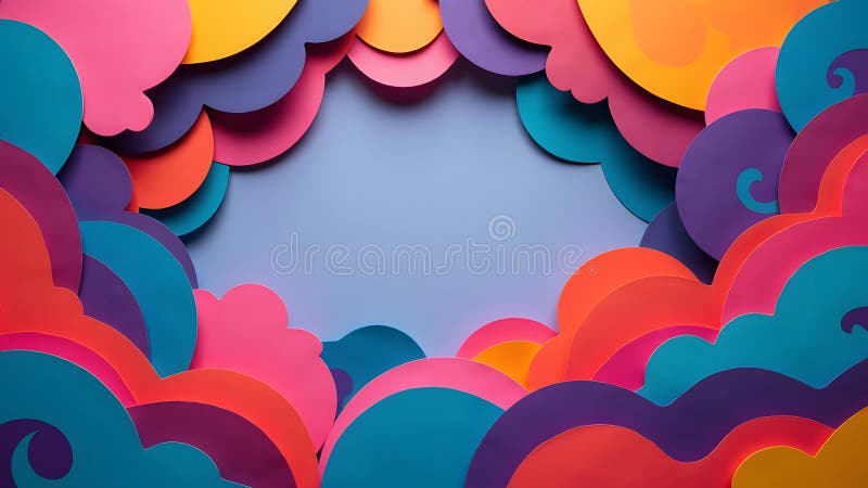 Psychedelic Paper Shape with Copy Space Background . Stock Illustration ...