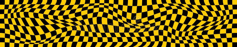 Psychedelic Pattern with Distorted Black and Orange Squares. Checkered ...