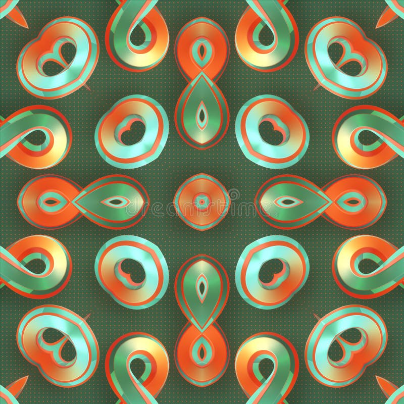 Psychedelic Pattern from a Group of Abstract Impossible Math Figures ...