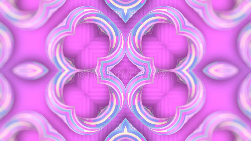 Psychedelic Pattern from a Group of Twisted Shapes. 3d Render Loop ...