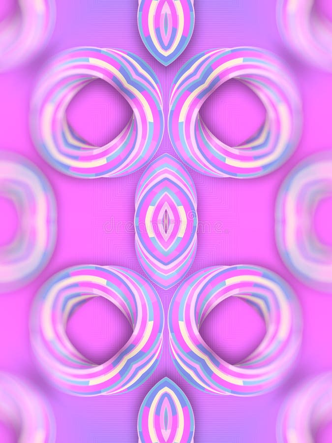 Psychedelic Pattern from a Group of Twisted Shapes. Bright Abstract ...