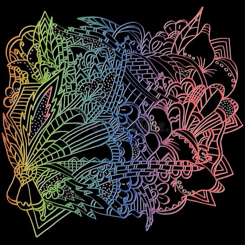 Psychedelic pattern. stock illustration. Illustration of line - 168110811