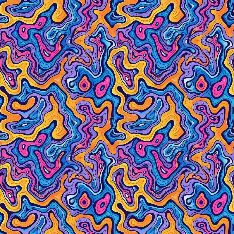 Psychedelic Patterns in Abundance Stock Image - Image of design, mind ...